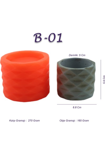 Kimyacınız Beton Saksı Kalıbı-Beton Saksı Silikon Kalıp (B-01)