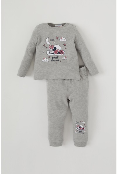 DeFacto Kız Bebek Minnie  Mouse Lisanslı Pijama Takımı T6749A221SP DeFacto Kız Bebek Minnie  Mouse Lisanslı Pijama Takımı T6749A221SP