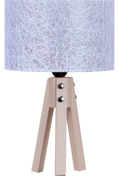 Mirsa Silver File Iplik Başlık Krem Tripod Ayaklı Abajur