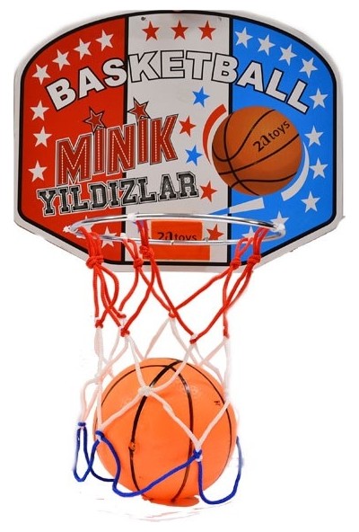 Minik Yıldızlar Oyuncak Basketbol Potası ve Topu Küçük Boy Çocuklara Özel Duvara Askılı