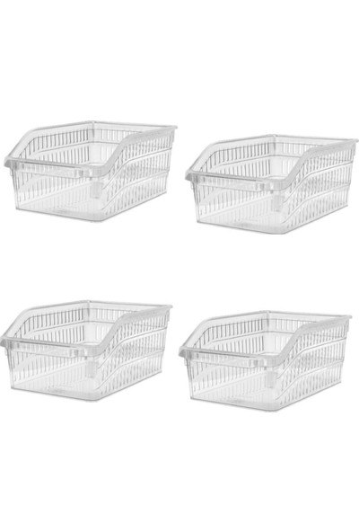 Sas Buzdolabı Sepeti Dolap Içi Düzenleyici Organizer Şeffaf 30 x 20 x 13 cm. 4 Adet Sas Buzdolabı Sepeti Dolap Içi Düzenleyici Organizer Şeffaf 30 x 20 x 13 cm. 4 Adet
