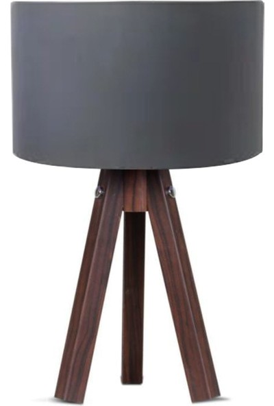 Mirsa Antrasit Vıscon Başlık Kahve Tripod Ayaklı Abajur