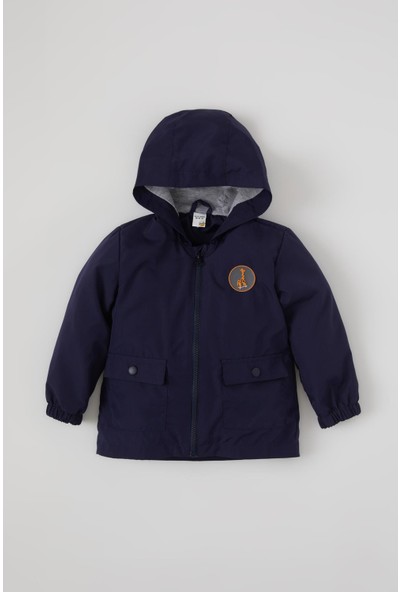 Defacto Erkek Bebek Zürafa Basklı Kapüşonlu İnce Mont T3432A221SP