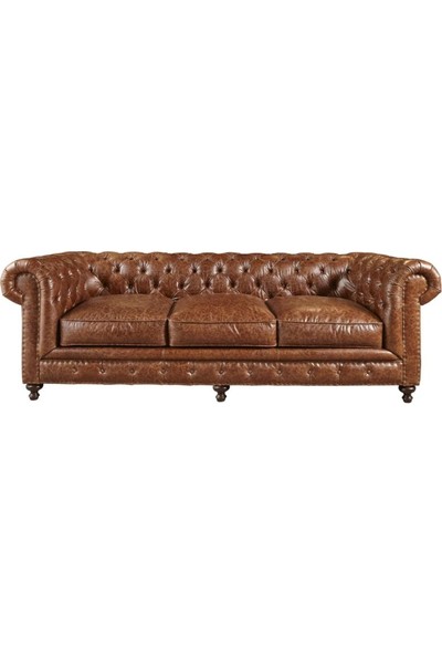 Hanel Mobilya Klasik Chesterfield Chester Kanepe Kahve Suni Deri Hanel Mobilya Klasik Chesterfield Chester Kanepe Kahve Suni Deri