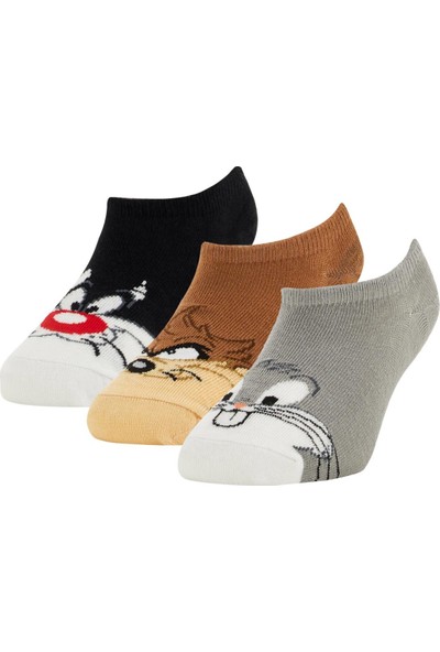 DeFacto Erkek Çocuk Looney Tunes Lisanslı Pamuklu 3'lü Patik Çorap U0440A6NS DeFacto Erkek Çocuk Looney Tunes Lisanslı Pamuklu 3'lü Patik Çorap U0440A6NS