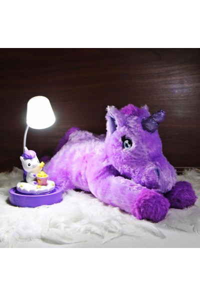 Hediye Kanalı Mor Melek Unicorn Peluş Oyuncak Unicorn Işıklı Biblo Masa Gece Lambası Seti Hediye Kanalı Mor Melek Unicorn Peluş Oyuncak Unicorn Işıklı Biblo Masa Gece Lambası Seti