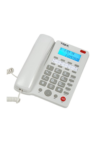 Trax Tc 603 Ekranlı Masaüstü Kablolu Telefon Beyaz Trax Tc 603 Ekranlı Masaüstü Kablolu Telefon Beyaz