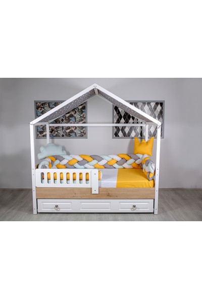 Mini Baby 4'lü Örgülü Pastel Sarı Montessori Bebek-Çocuk Uyku Seti Mini Baby 4'lü Örgülü Pastel Sarı Montessori Bebek-Çocuk Uyku Seti