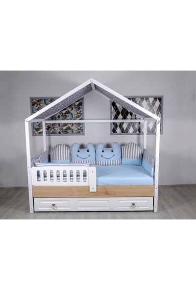 Mini Baby Smıle Mavi Montessori Bebek-Çocuk Uyku Seti Mini Baby Smıle Mavi Montessori Bebek-Çocuk Uyku Seti