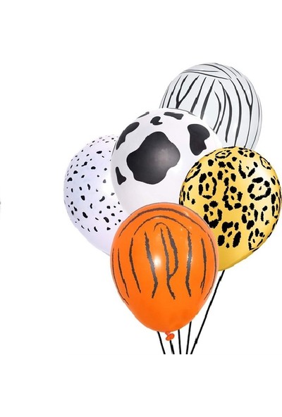 Balon Evi Safari Temalı Karışık Balon 10 Adet
