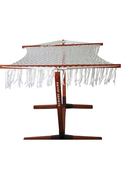 Keyif Sepeti Çift Kişilik Püsküllü Hamak Set Ahşap Ayaklı Keyif Sepeti Çift Kişilik Püsküllü Hamak Set Ahşap Ayaklı