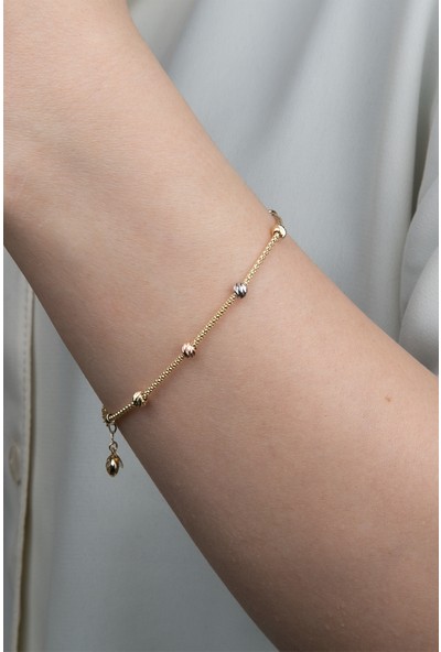 Milades Altın Popcorn Dorika Bileklik