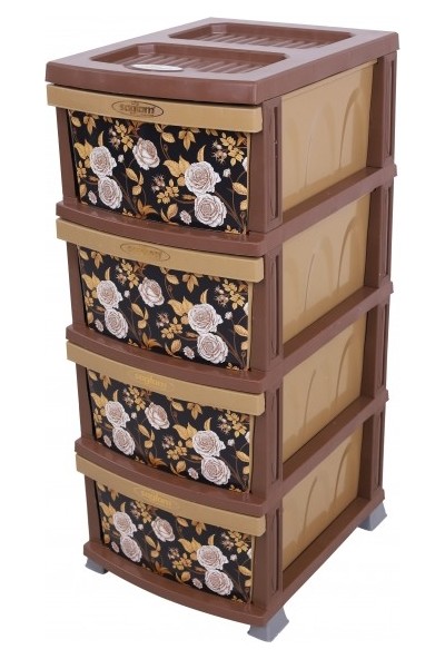 Sağlam Plastik Elegant Desenli Komidin (4 Çekmeceli Sebzelik) Sağlam Plastik Elegant Desenli Komidin (4 Çekmeceli Sebzelik)