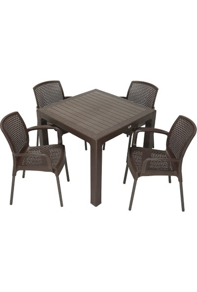 Mandella Elit Rattan 90x90 Defne Koltuk Masa Takımı Mandella Elit Rattan 90x90 Defne Koltuk Masa Takımı