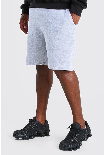 Soufeel Büyük Beden Gri Yandan Cepli Sweat Şort