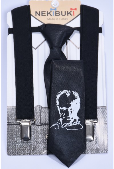 Nekibuki Erkek Çocuk Pantolon Askısı ve Kravat Takım Nekibuki Erkek Çocuk Pantolon Askısı ve Kravat Takım