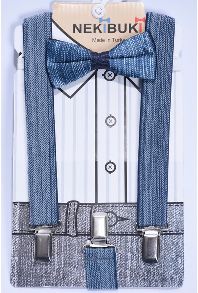 Nekibuki Erkek Çocuk Gırcıll Pantolon Askısı ve Papyon Takım Nekibuki Erkek Çocuk Gırcıll Pantolon Askısı ve Papyon Takım
