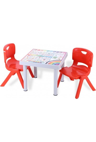 Sağlam Plastik Mandella Rubi Türkçe Desenli Çocuk Masası 2 Adet Nova Orta Çocuk Koltuk Sağlam Plastik Mandella Rubi Türkçe Desenli Çocuk Masası 2 Adet Nova Orta Çocuk Koltuk
