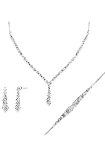 Pella Kuyumculuk Kadın Kravat Su Yolu Gümüş Set Pella Kuyumculuk Kadın Kravat Su Yolu Gümüş Set