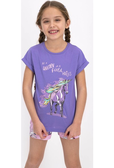 Rolypoly 2418 Kız Çocuk Şortlu Pijama Takım