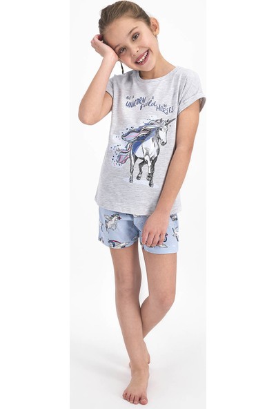 Rolypoly 2418 Kız Çocuk Garson Boy Şortlu Pijama Takım