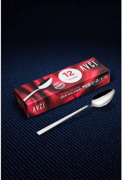 Avcı Klas 12 Adet Tatlı Kaşığı 18/10 Paslanmaz Çelik Avcı Klas 12 Adet Tatlı Kaşığı 18/10 Paslanmaz Çelik