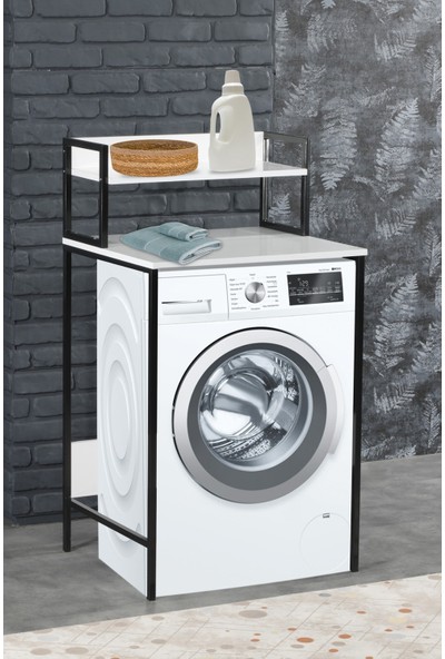 Karla Home Çamaşır Makinesi Üstü Düzenleyici Dolap Beyaz