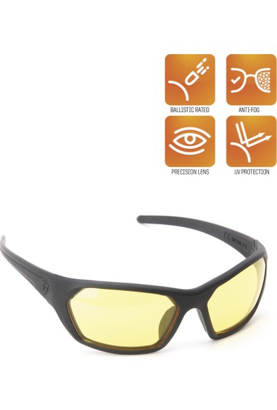 Yds Focus Balistik Gözlük -Sarı (Uv Filtreli, Buğulanma Ve Çizilmeye Karşı Dayanıklı Balistik Gözlük)