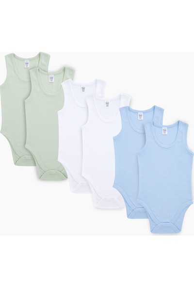 Bross 6'li Kutu Organik Pamuk Bebek Atlet Body Bross 6'li Kutu Organik Pamuk Bebek Atlet Body