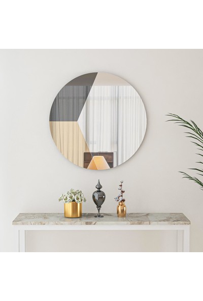 Tino Mobilya 60 cm Yuvarlak Dekoratif Füme-Bronz-Beyaz Ayna Dresuar Aynası Tino Mobilya 60 cm Yuvarlak Dekoratif Füme-Bronz-Beyaz Ayna Dresuar Aynası