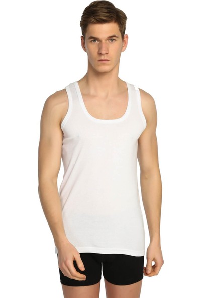 Gümüş 3 Adet Beyaz Renk Ribana Atlet