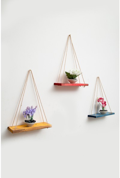 Ak Ahşap 3 Renkli Dekoratif Duvar Rafları Kitaplık & Çiçeklik Ak Ahşap 3 Renkli Dekoratif Duvar Rafları Kitaplık & Çiçeklik