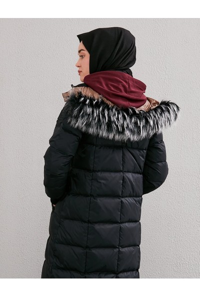 KAYRA Çift Taraflı Kaz Tüyü Dolgulu Mont A20 27005 Siyah Bej