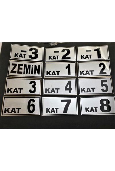 Gendec Kat Numarası 8X15 cm Kendinden Yapışkanlı -1 Den 8' E Gendec Kat Numarası 8X15 cm Kendinden Yapışkanlı -1 Den 8' E
