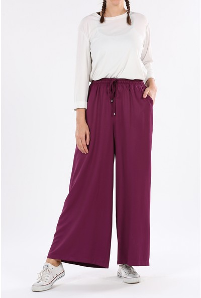 Yarece Lastikli Bol Paça Pantolon