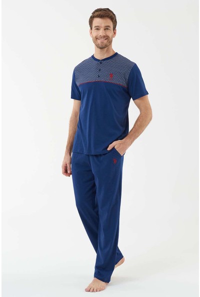 U.s. Polo Assn. Erkek Lacivert 3 Lü Pijama Takım