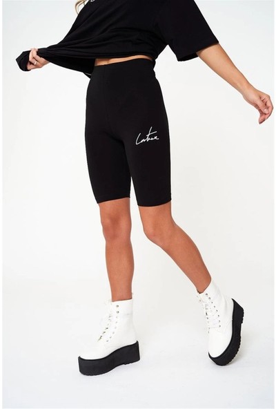 Soydance Logolu Penye Kısa Tayt Şort Siyah Soydance Logolu Penye Kısa Tayt Şort Siyah