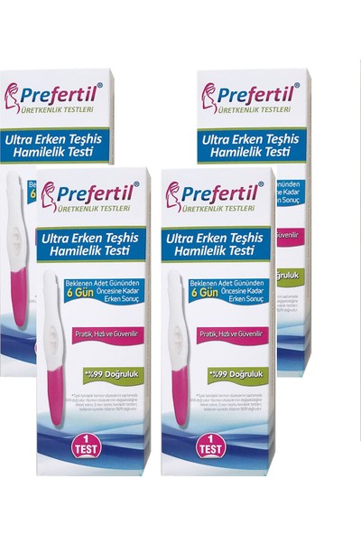 Prefertil Ultra Erken Hamilelik Testi - [ 4 Kutu ]