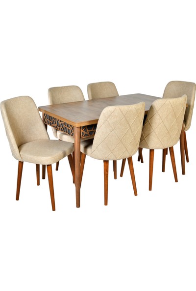 Efe Sd-Vega Kelebek Açılır 6 Kişilik Yemek Masası