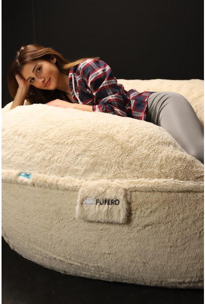 Pufero Orta Boy Beyaz