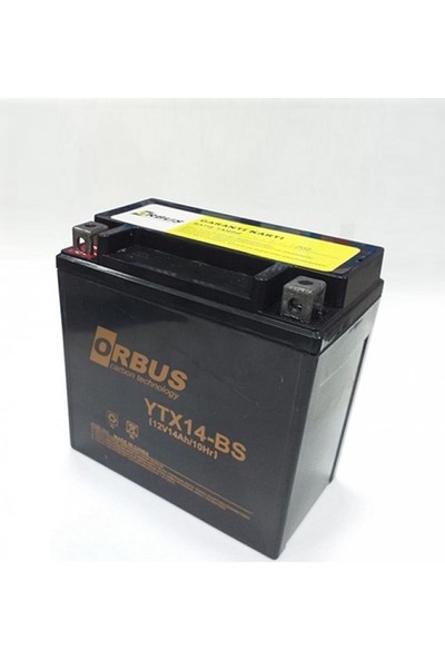Orbus YTX14-BS 12 V 14 Ah Karbon Motosiklet Atv Aküsü Orbus YTX14-BS 12 V 14 Ah Karbon Motosiklet Atv Aküsü