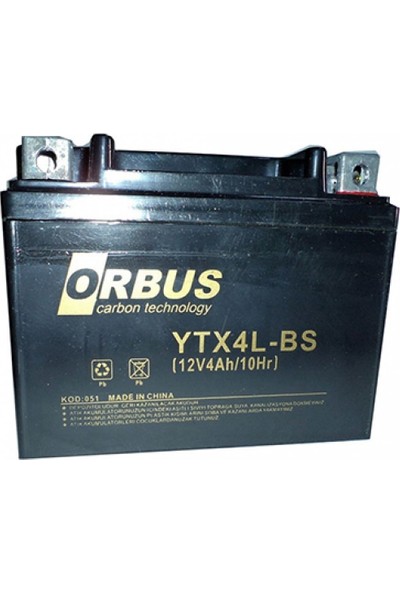 Orbus YTX4L-BS 12 V 4 Ah Karbon Motosiklet Atv Aküsü