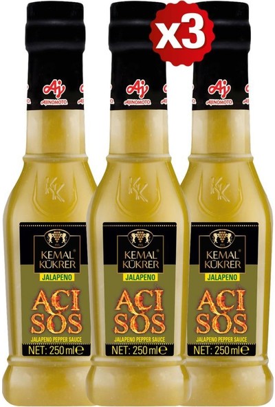 Kemal Kükrer Cam Jalapeno Acı Sos 0,25 Lt x 3 Kemal Kükrer Cam Jalapeno Acı Sos 0,25 Lt x 3
