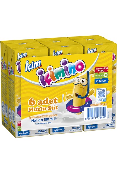 İçim İçimino Muzlu Süt 6x180 ml İçim İçimino Muzlu Süt 6x180 ml