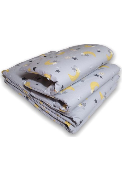 Bebek Özel Bebek Beşik Kenar Koruma 60X120 Gri Zemin Sarı Hilal Bebek Özel Bebek Beşik Kenar Koruma 60X120 Gri Zemin Sarı Hilal