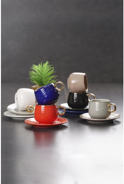 Acar Queen 6'lı Porselen Kahve Fincan Takımı
