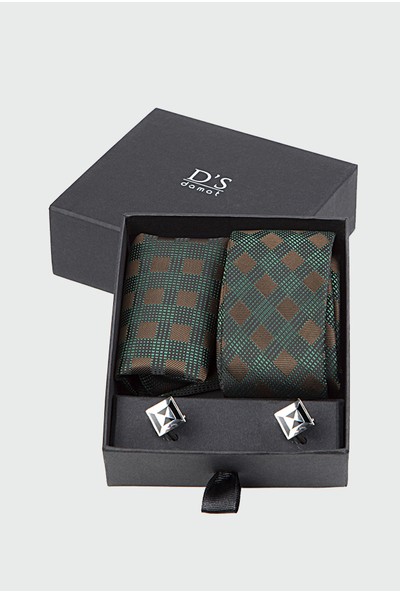 Ds Damat Standart Kravat Mendil Kol Düğmesi Kravat-mendil Set