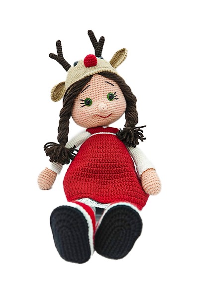 Elazığ Burada Boynuz Şapkalı Kırmızı Örgü Amigurumi Bebek Elazığ Burada Boynuz Şapkalı Kırmızı Örgü Amigurumi Bebek