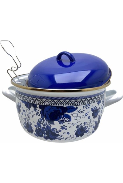 Arow Mavi Çiçek Kızartma Tenceresi 22 cm