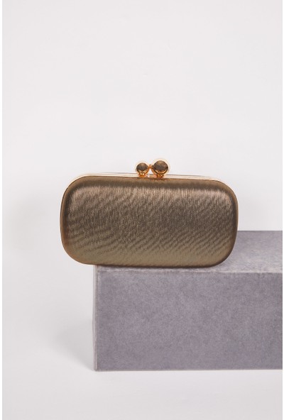 Oleg Cassini Klipsli Abiye Çantası Suni Deri Kahve